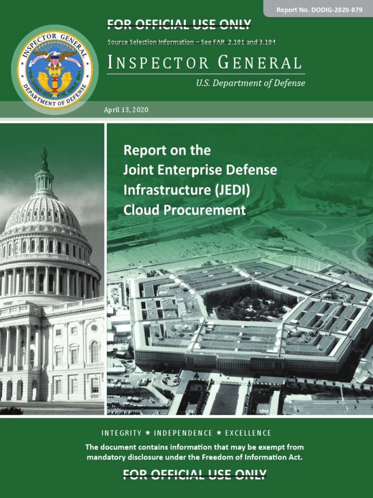 Dod Ig Report On Jedi | PDF | Procurement | Government Procurement In ...