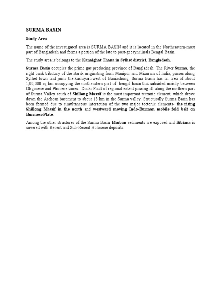 Surma Basin: Study Area | PDF