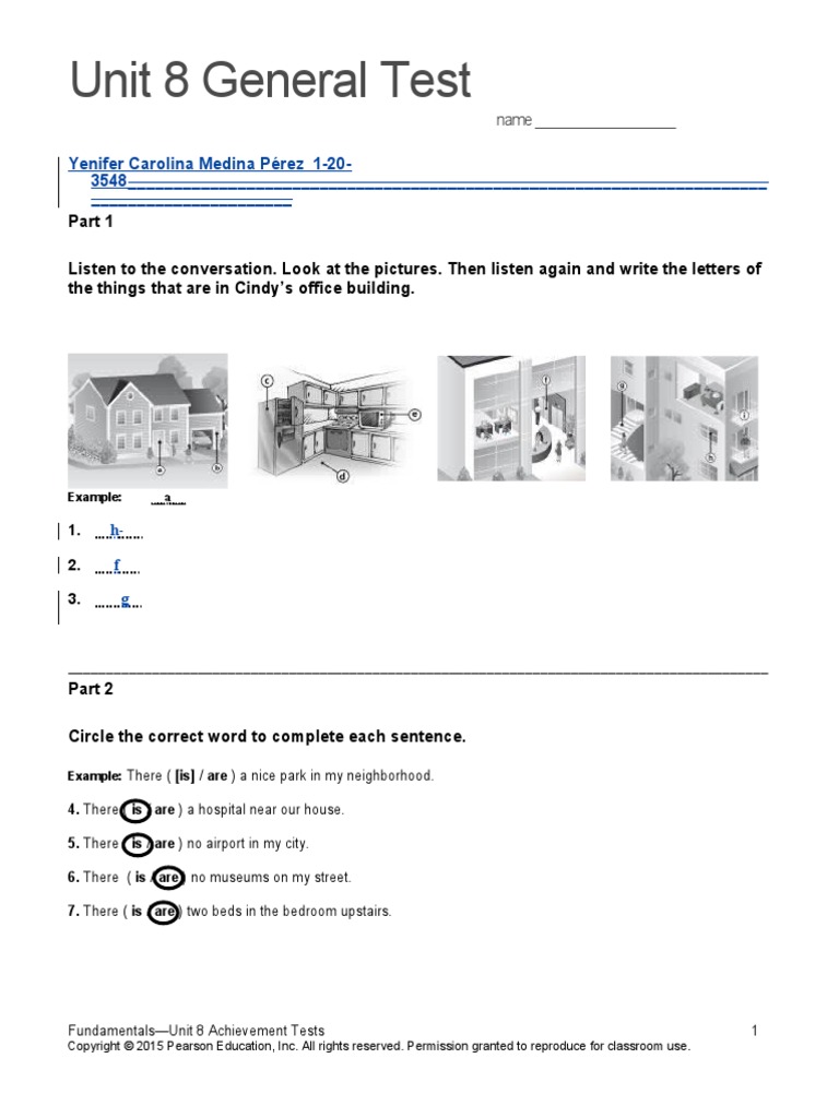 Unit 8 General Test | PDF | Home