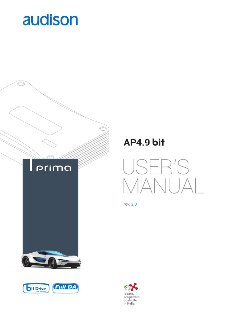 Audison Prima AP4 9-Bit Manual Eng Rev2.0 PDF | PDF | Amplifier | Digital Signal Processing