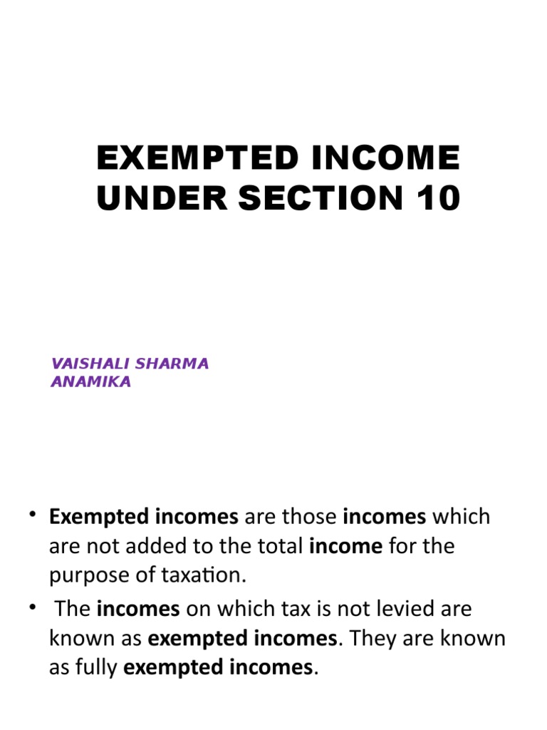 Exempted Income Under Section 10 | PDF | Dividend | Taxes