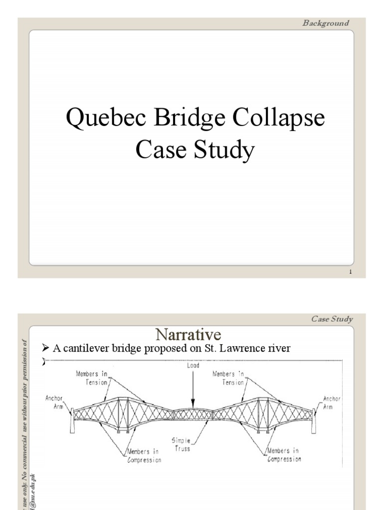 The 1907 Collapse of the Quebec Bridge: A Case Study in Engineering ...