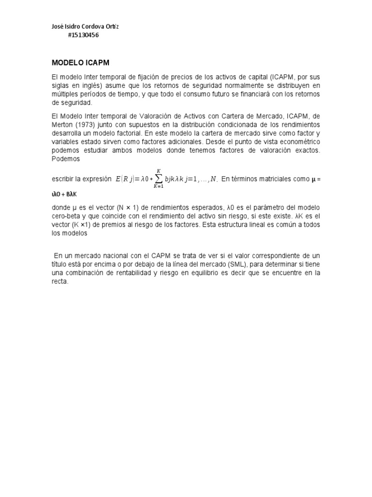 Modelo Icapm | PDF