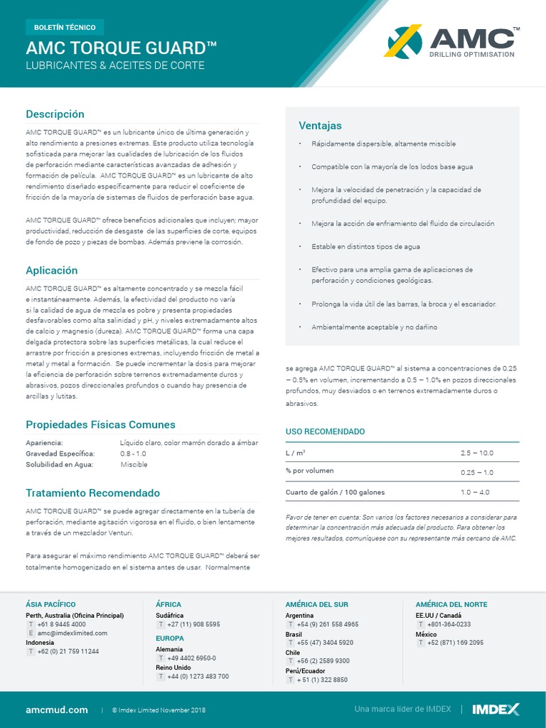 Amc Torque Guard Es | PDF | Lubricante | Agua