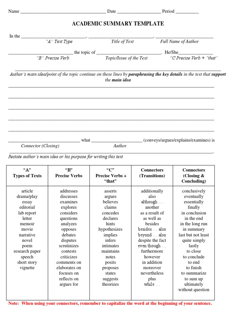 Academic Summary For Pbss PDF | PDF | Sentence (Linguistics) | Adjective