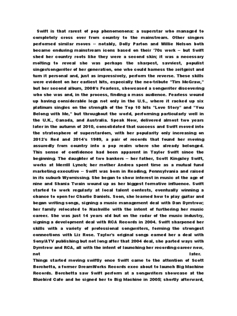 Taylor Swift's Rise to Pop Stardom | PDF | Popular Music | Music Industry