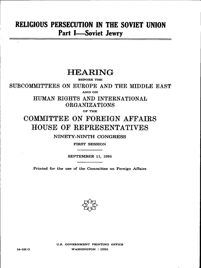 1985-09-11 Hearing Religious Persecution in Ussr Part 1 | PDF | Atheism ...