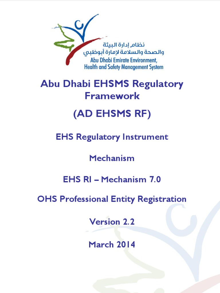 Abu Dhabi EHSMS Regulatory Framework (Ad Ehsms RF) | PDF | Committee ...