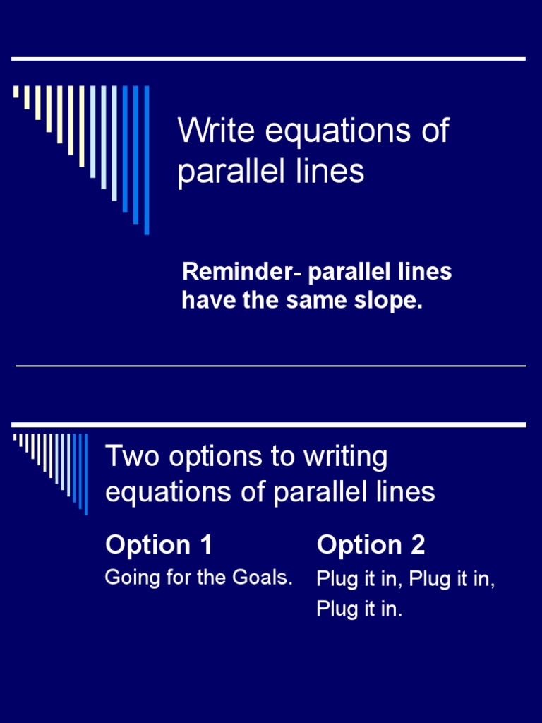 Writing Equations of Parallel Lines | PDF | Teaching Methods ...