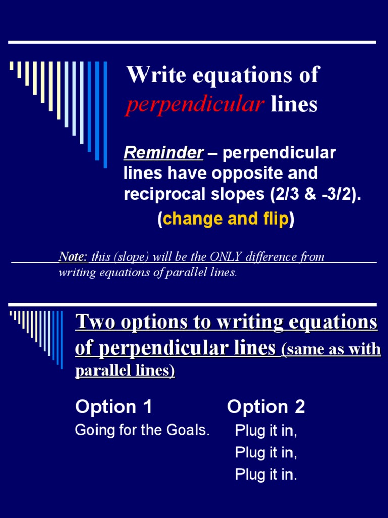 Writing Perpendicular Line Equations | PDF