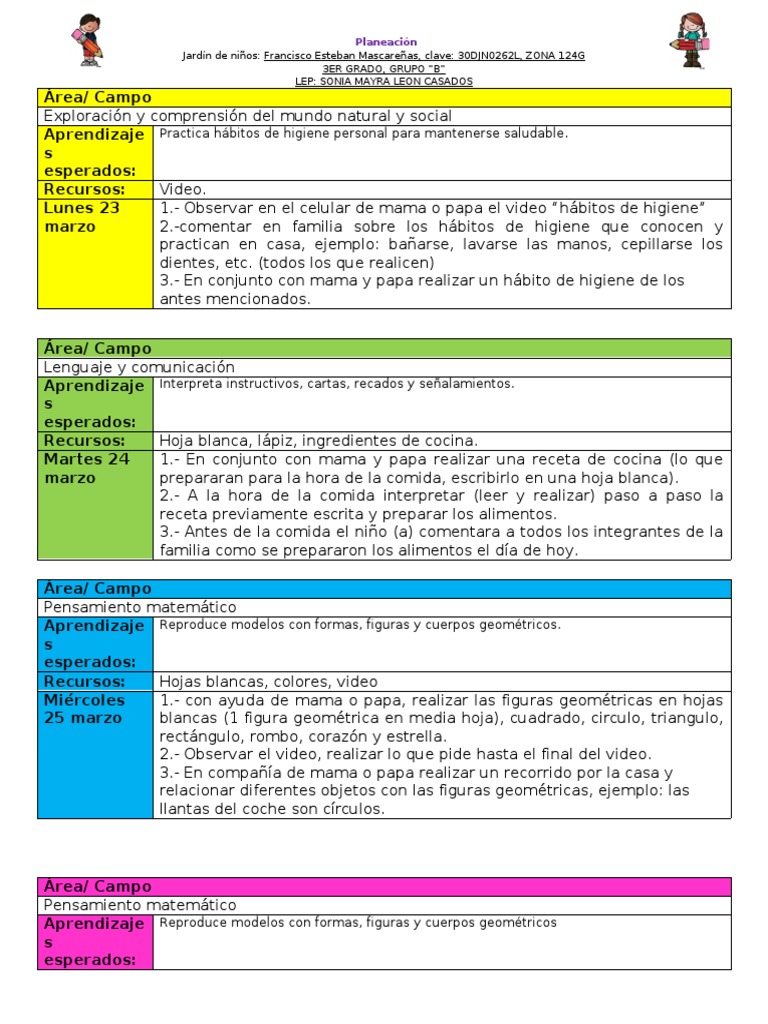 Actividades para Casa 3ro B | PDF | Educación de la primera infancia ...