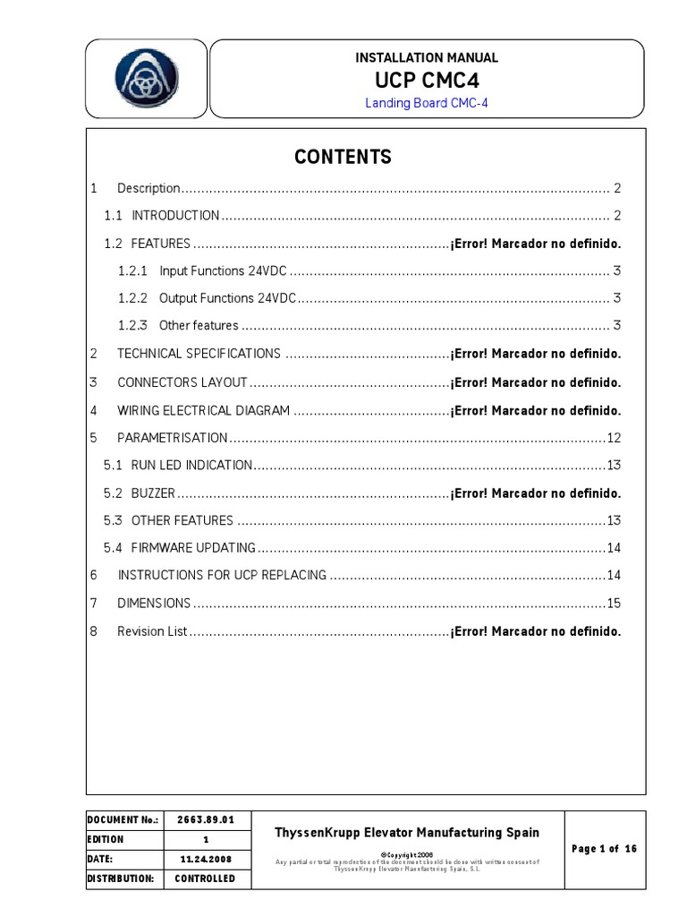 Ucp Cmc4: Installation Manual | Download Free PDF | Power Supply ...