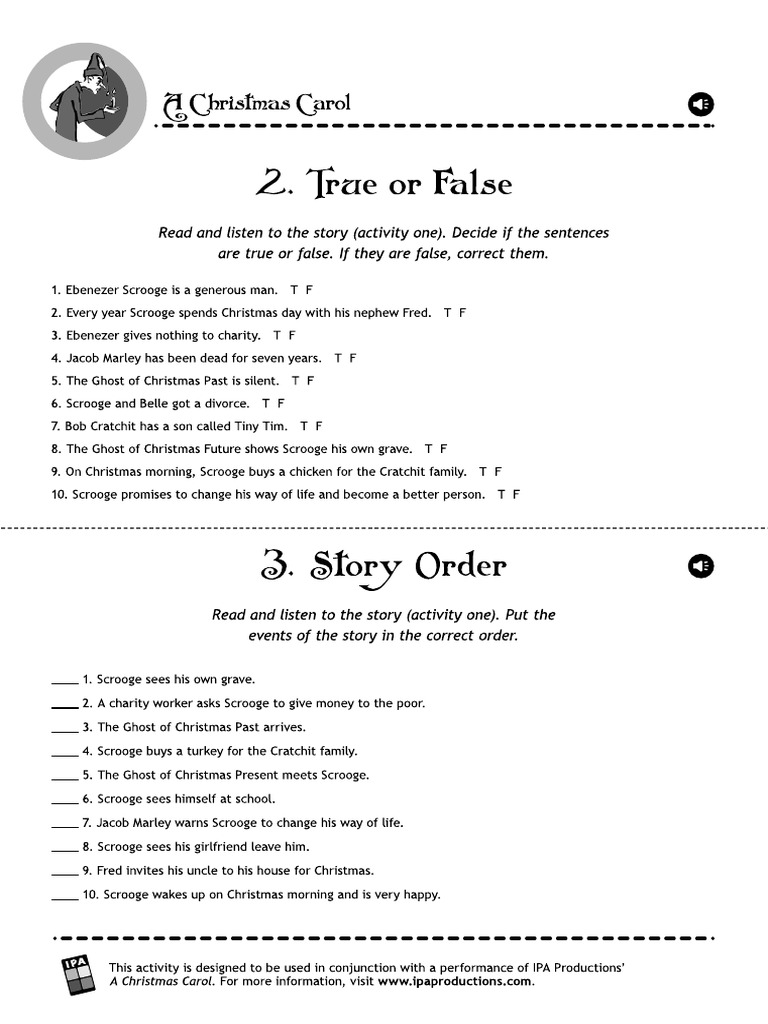 A Christmas Carol Worksheet | PDF