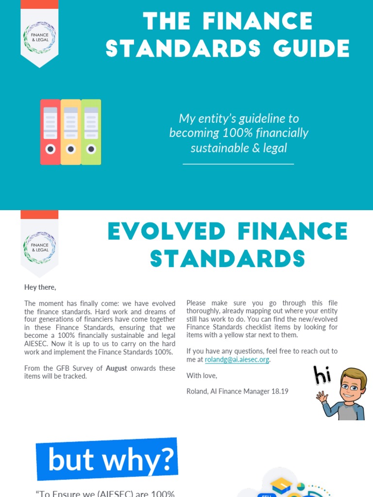 Finance Standards for AIESEC CFOs | PDF | Bookkeeping | Accounting
