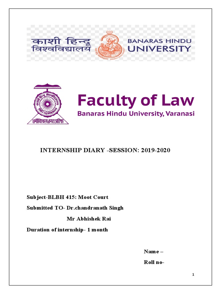 Internship Diary 2019-2020 | PDF | Bail | Occupational Safety And Health