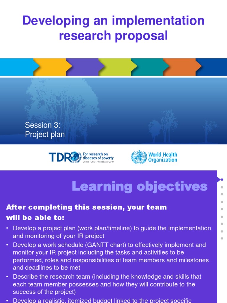 Developing An Implementation Research Proposal: Session 3: Project Plan ...