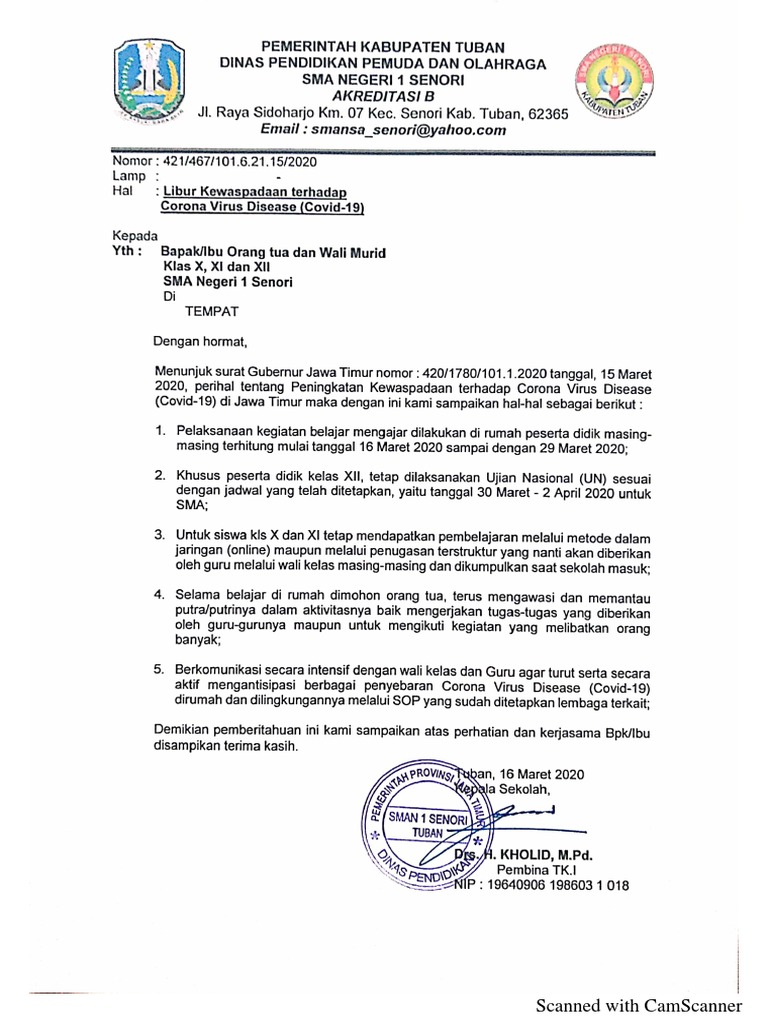 Surat Edaran Libur | PDF