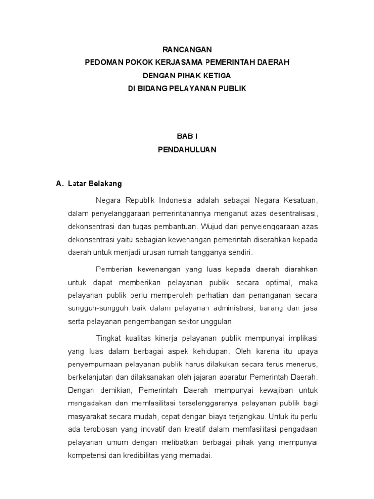 Rancangan Pedoman Kerjasama | PDF