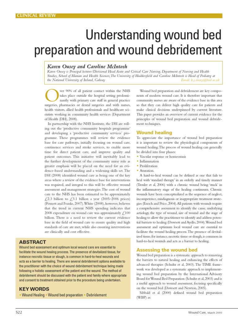 Understanding Wound Bed Preparation and Wound Debridement: Karen Ousey ...