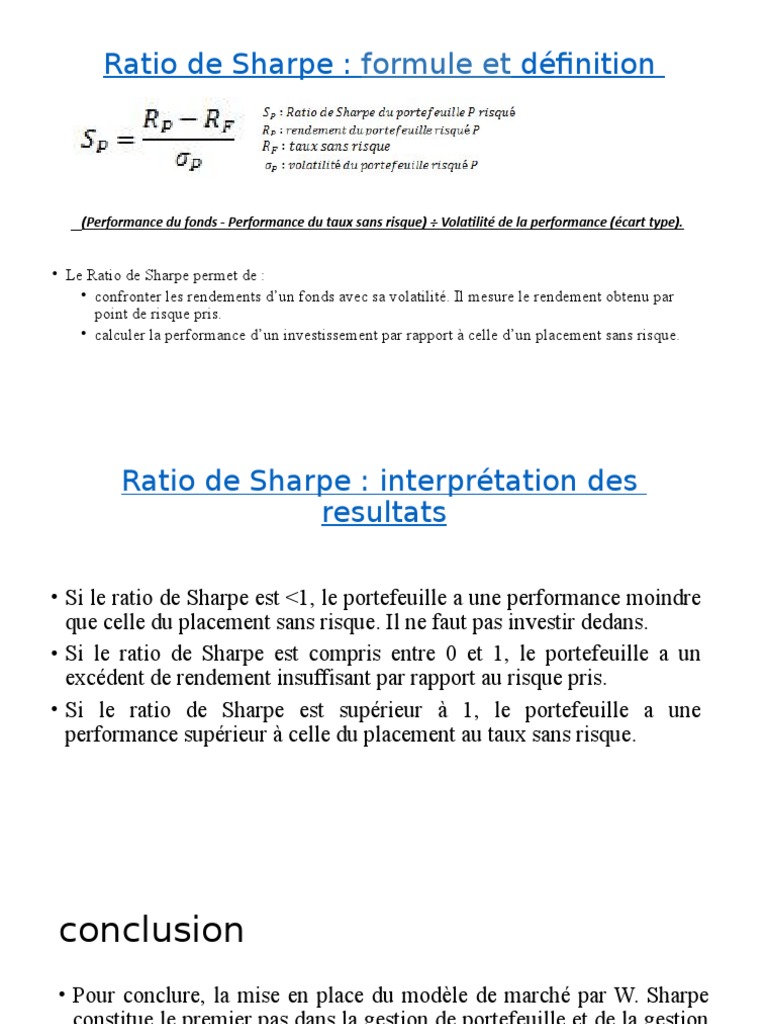Comprendre le Ratio de Sharpe | PDF