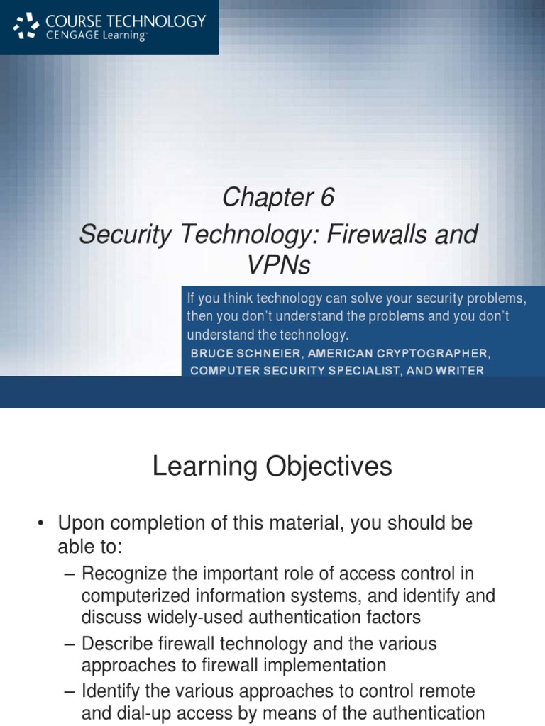 Security Technology: Firewalls and Vpns | PDF | Firewall (Computing) | Virtual Private Network