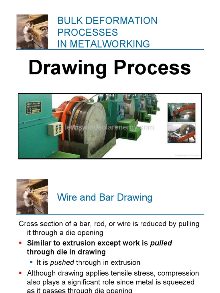 Drawing Process: Bulk Deformation Processes in Metalworking | PDF ...