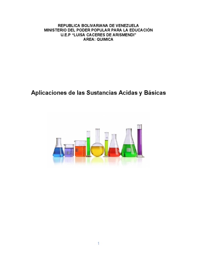 Aplicaciones de Las Sustancias Acidas y Básicas | Descargar gratis PDF | Alimentos | Ácido