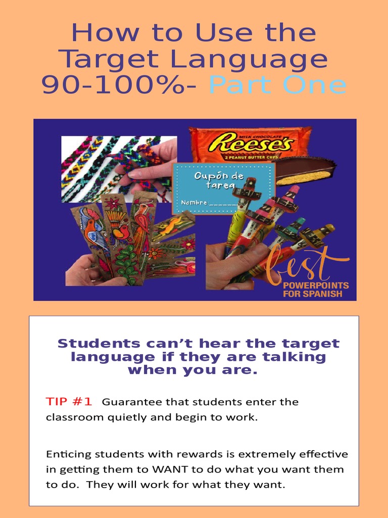 Tips for 90% Target Language Use | PDF | Classroom | Lesson Plan