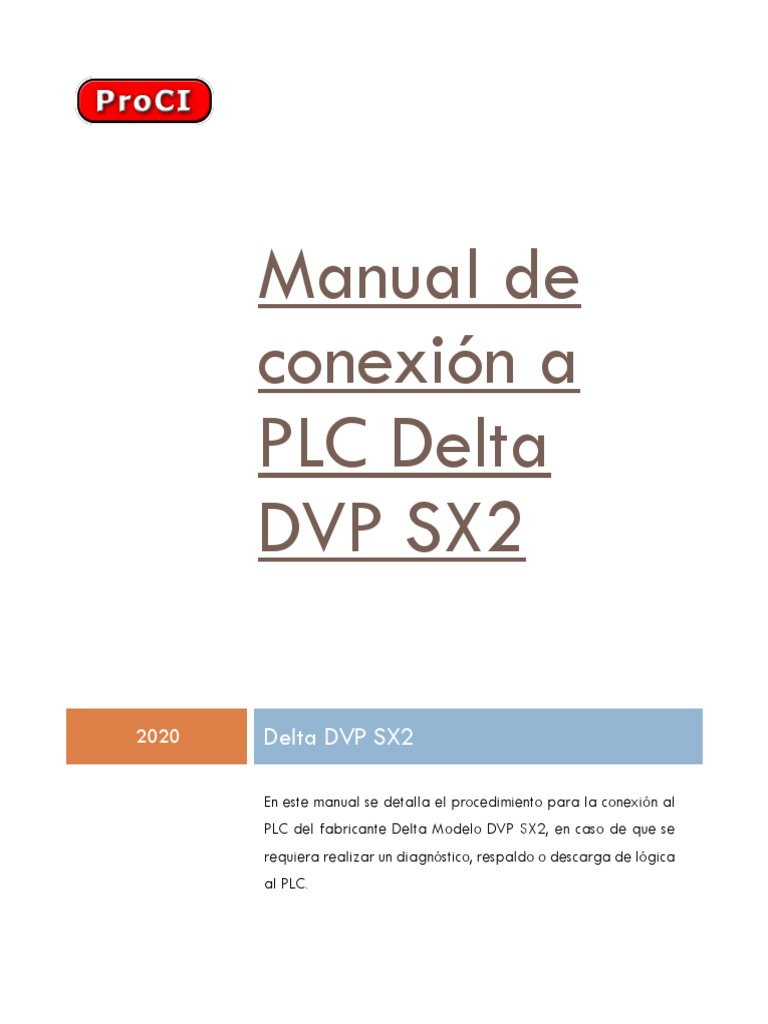 Manual de Conexión PLC Delta DVP SX2 | PDF | USB | Controlador lógico ...