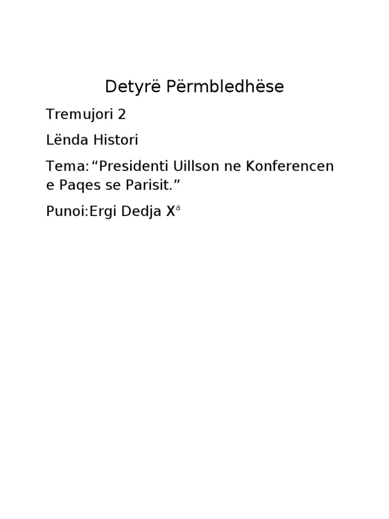 Detyrë Përmbledhëse Histori | PDF