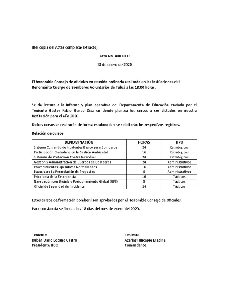 Fiel Copia Del Actas Completa 400 | PDF