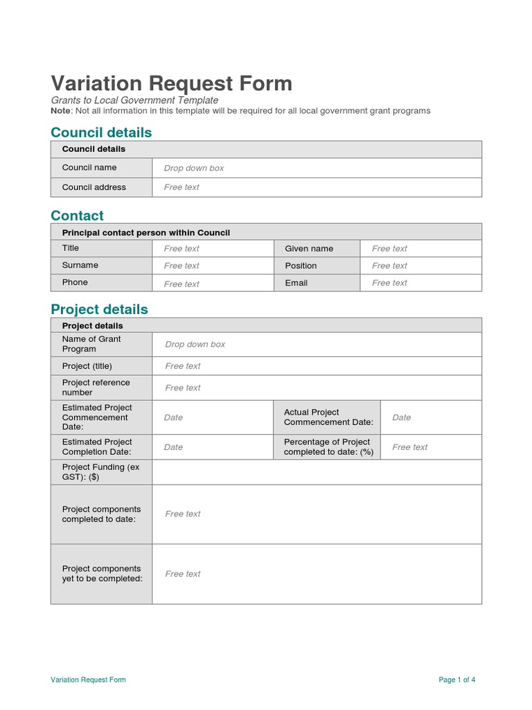 Variation Request Form: Council Details | Download Free PDF | Justice ...