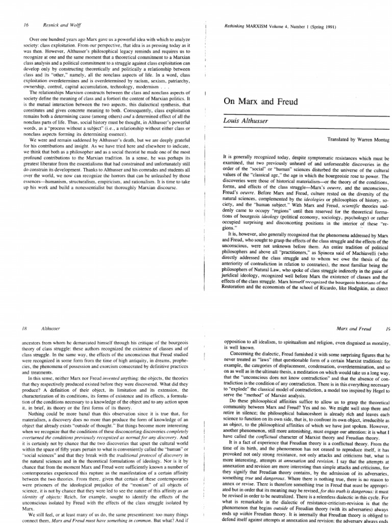 Marx and Freud: Dialectical Insights | PDF