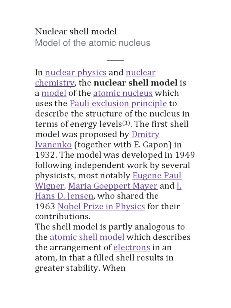 Nuclear Shell Model Overview | PDF | Atomic Nucleus | Nuclear Physics