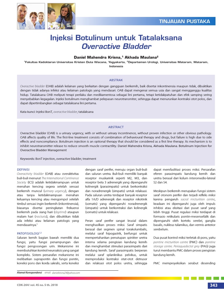 Injeksi Botulinum Untuk Tatalaksana Overactive Bladder PDF | PDF