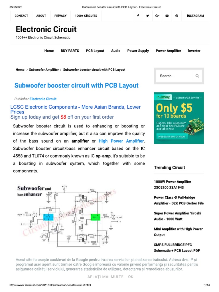 Subwoofer Booster Circuit With PCB Layout | PDF
