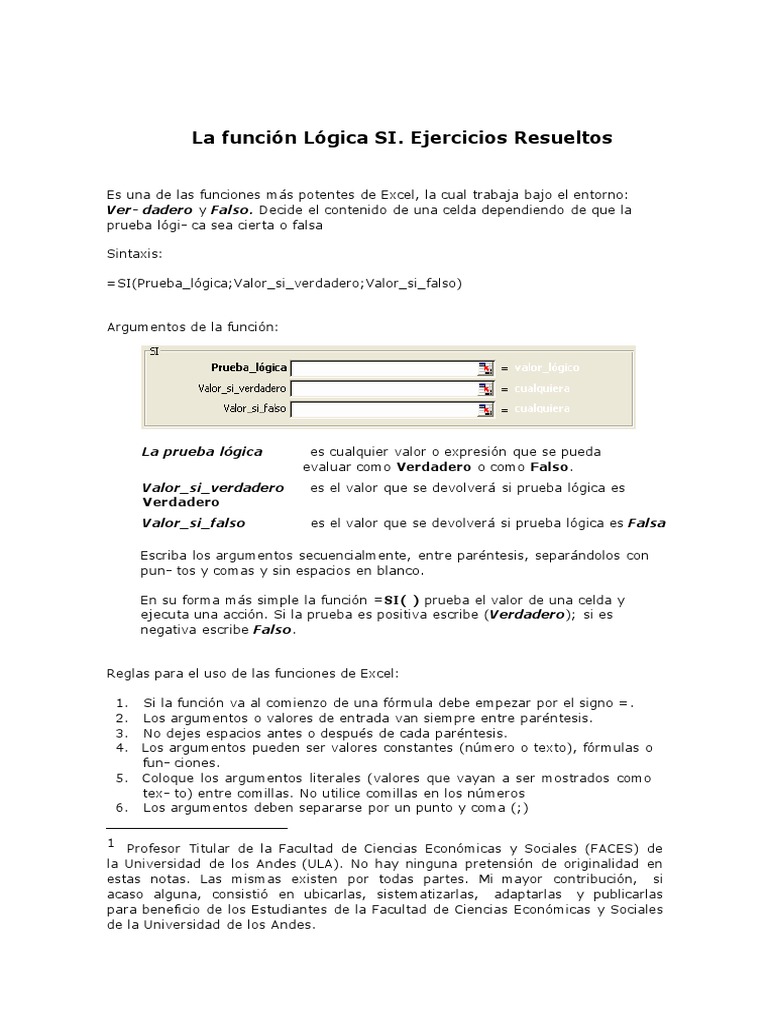 La Funcion Logica Cun | PDF | Función (Matemáticas) | Microsoft Excel