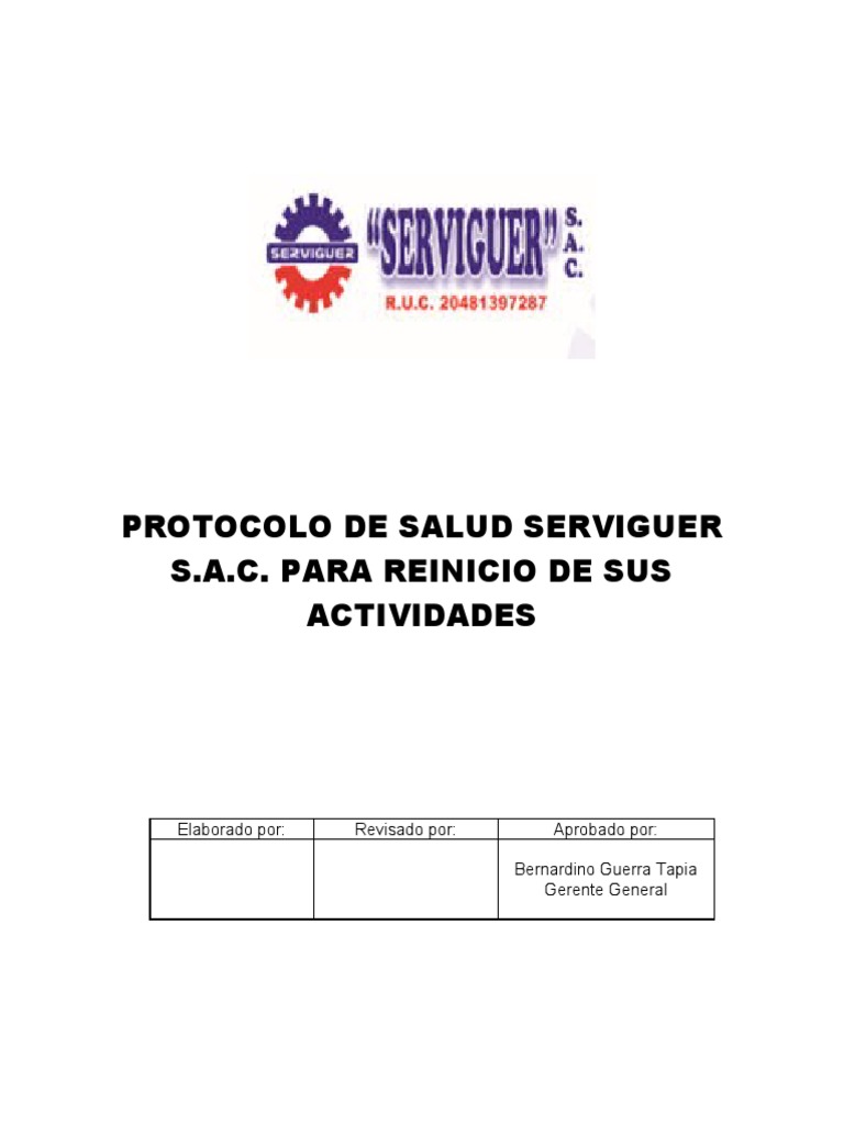 SEM-PROT-001 Protocolo Frente Covid 19 | PDF | Salud pública | Epidemiología