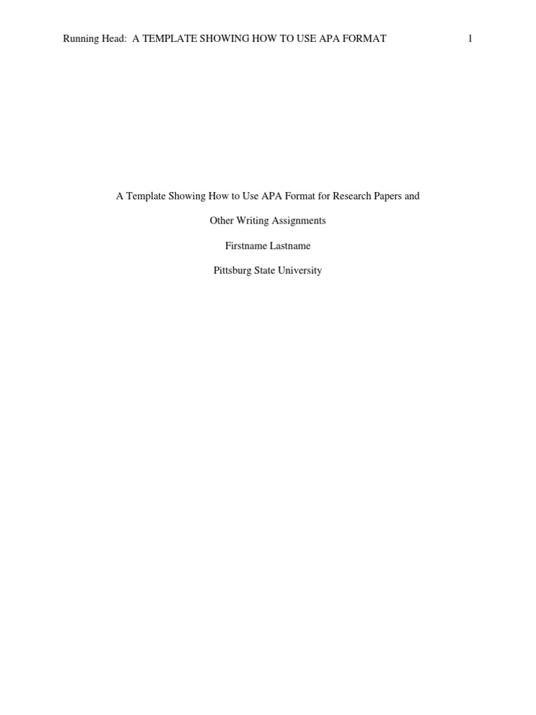 APA Format Template: How to Structure Research Papers | PDF | Citation ...