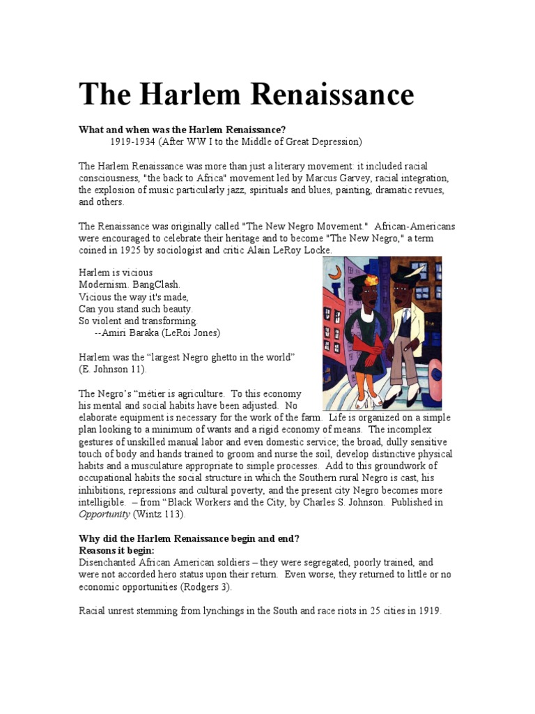 What and When Was The Harlem Renaissance? | PDF | Harlem Renaissance
