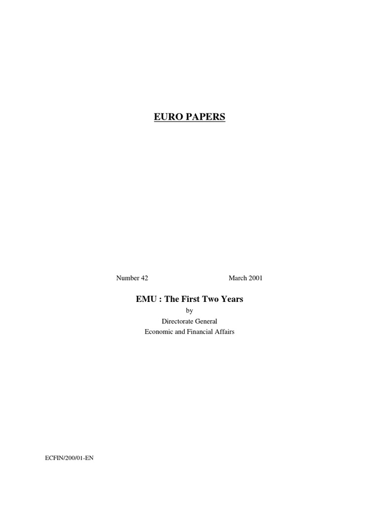Euro Papers: EMU: The First Two Years | PDF | Economic And Monetary ...
