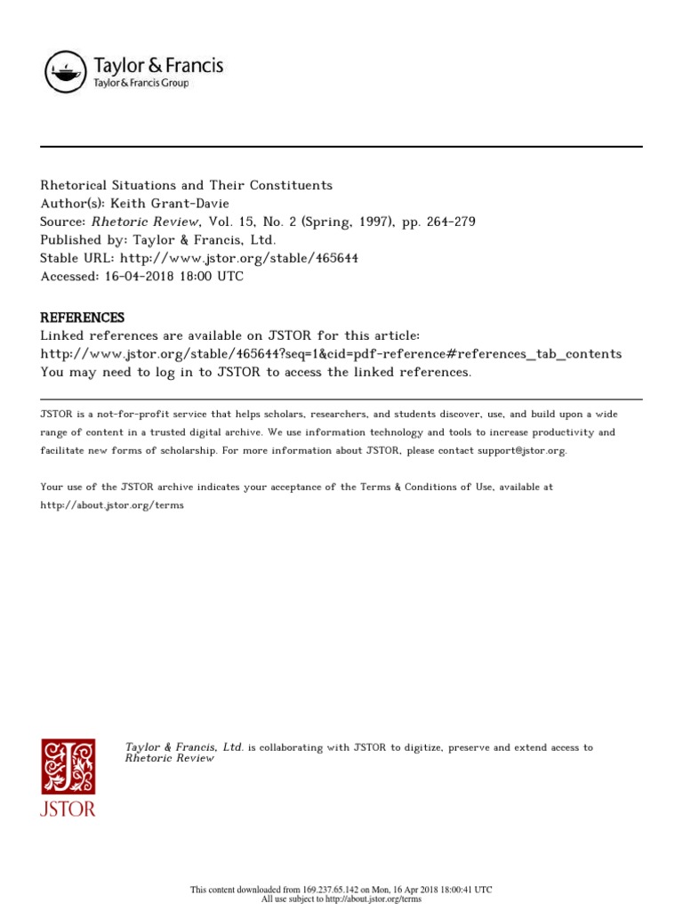 Understanding Rhetorical Constraints | PDF | Rhetoric | Unrest