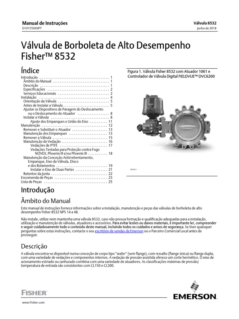 Manuals Guides Válvula de Borboleta de Alto Desempenho Fisher 8532 Fisher 8532 High Performance ...