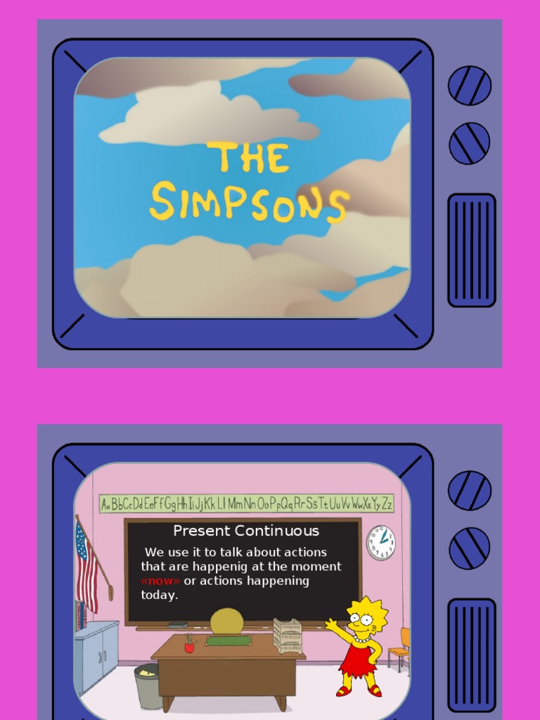 The Simpsons Present Continuous Part 1 Games Picture Description ...