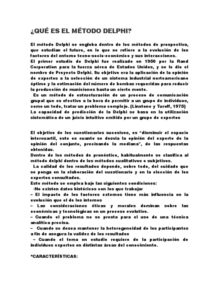 Qué Es El Método Delphi | Descargar gratis PDF | Cuestionario | Science