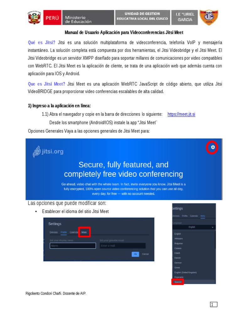 Manual Jitsi Meet PDF | PDF | Videotelefonía | Aplicación movil