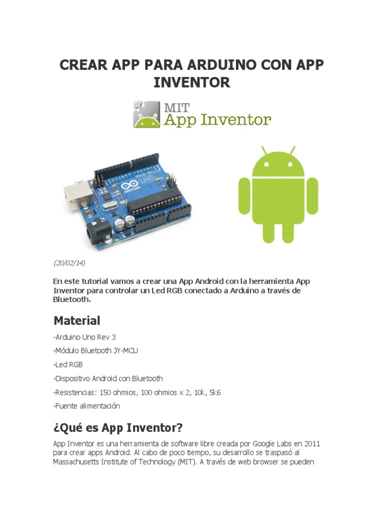 Crear App para Arduino Con App Inventor | PDF | Aplicación movil | Android (sistema operativo)