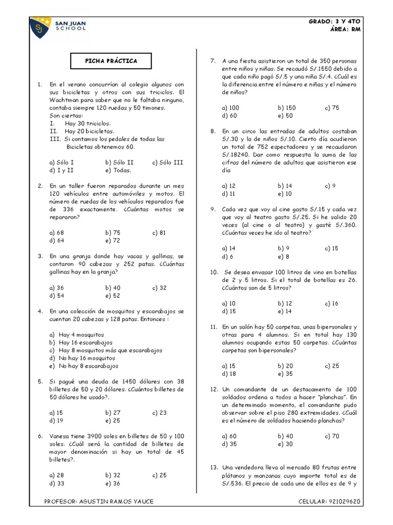 Método Del Rombo (Semana2-Rm) (3y 4to Grado) | PDF | Agitación | Violencia