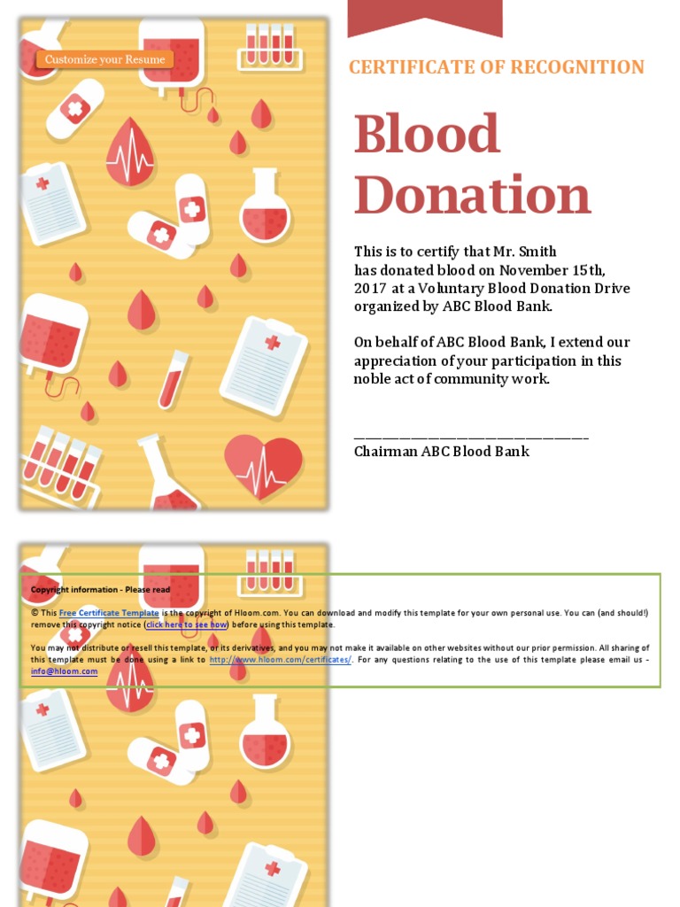 Blood Donation Certificate Converti | PDF