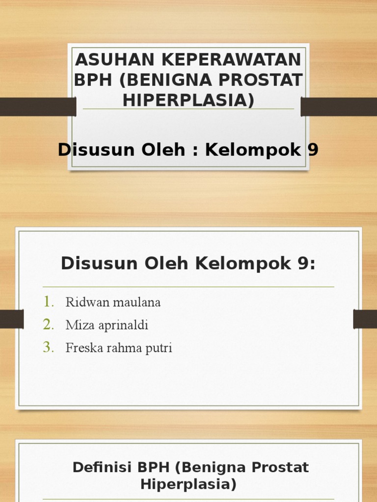PPT Askep BPH Benigna Prostat Hiperplasia | PDF